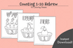 Counting 1-10 in Hebrew Coloring pages – Preschool Creations